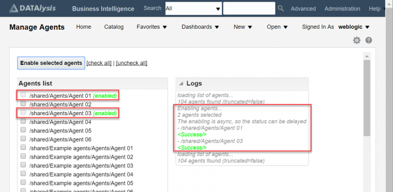Scripts to use Agents in OBIEE 12c: mass enabling and execution from a ...